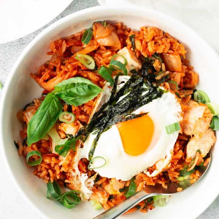 Easy Kimchi Fried Rice Recipe with Chicken - Making It Real